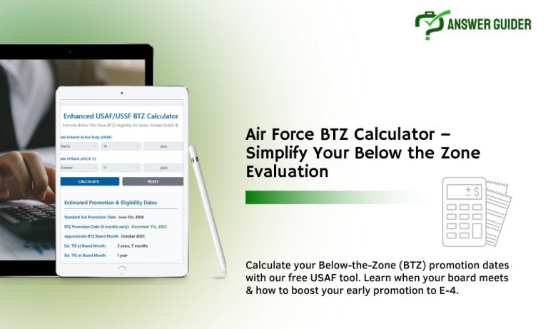 Free BTZ Calculator for Air Force Promotions 2025